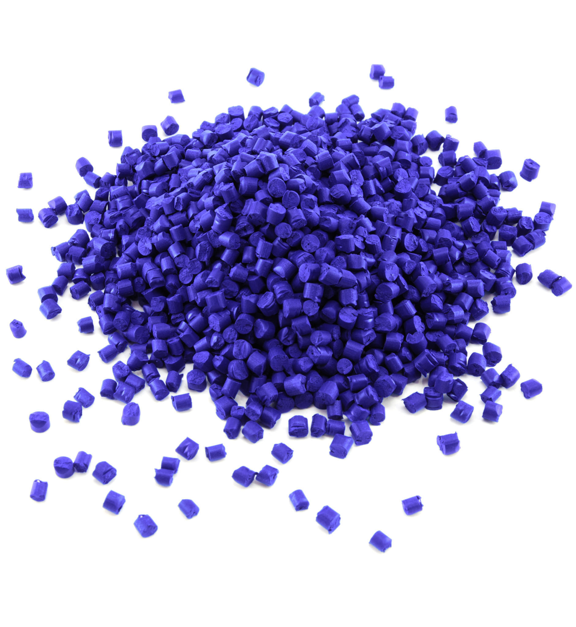 Stack of blue polymer granules - Diap - Naturalmente compound